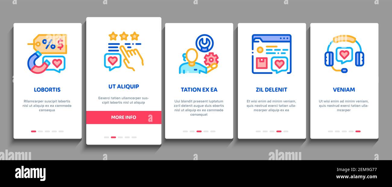 Buyer Customer Journey Onboarding Elements Icons Set Vector Stock ...