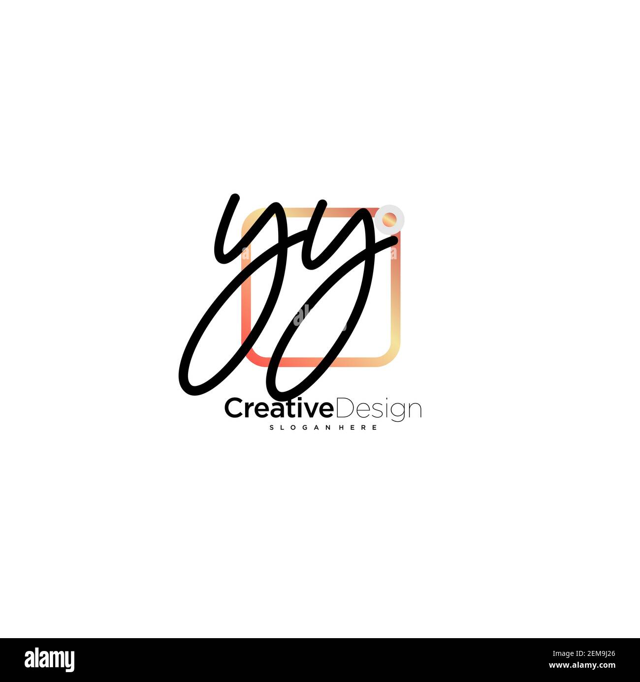 YY Initial Letter handwriting logo hand drawn colorful box vector, logo for beauty, cosmetics ...