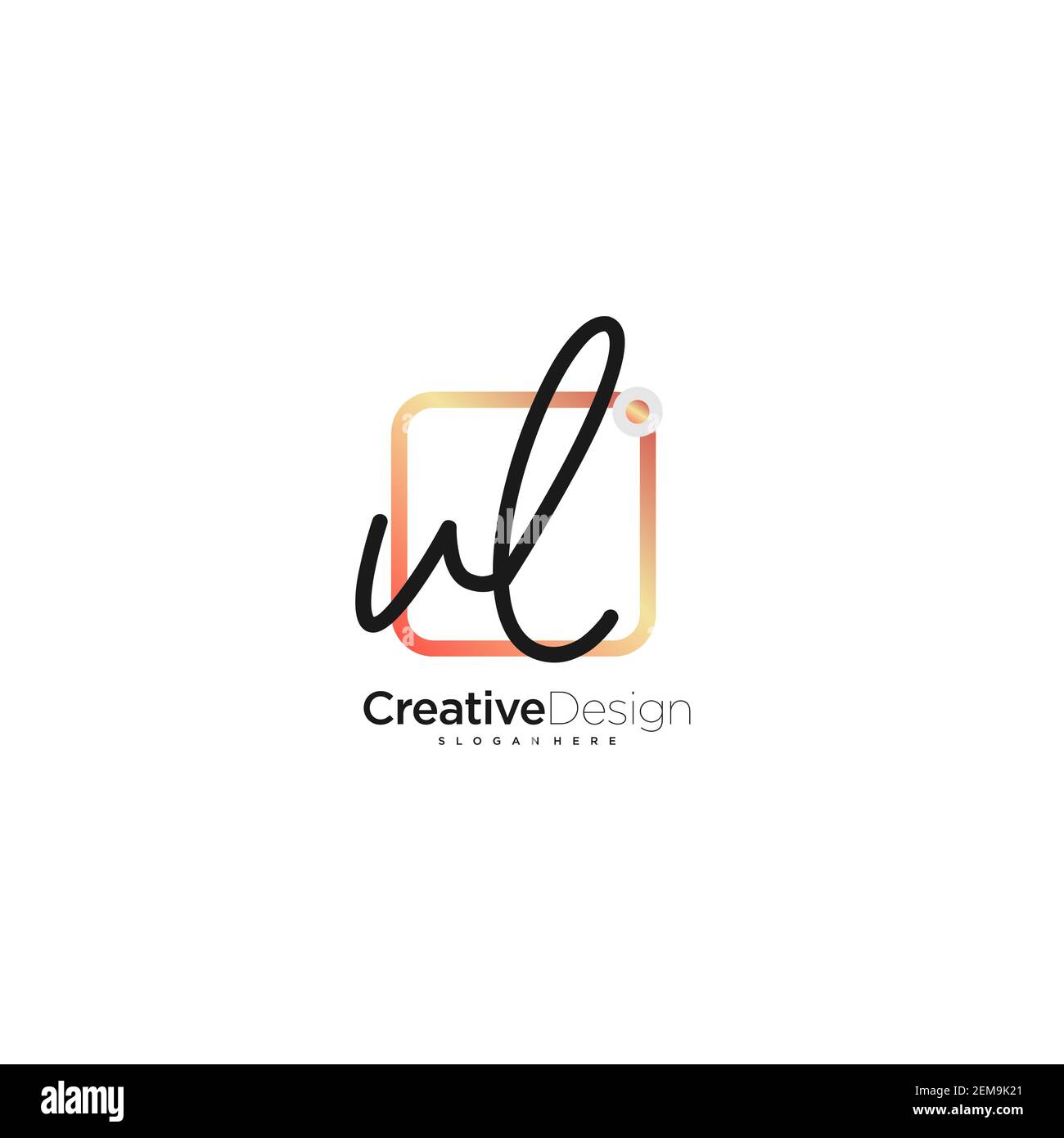 VL Initial Letter handwriting logo hand drawn colorful box vector, logo ...