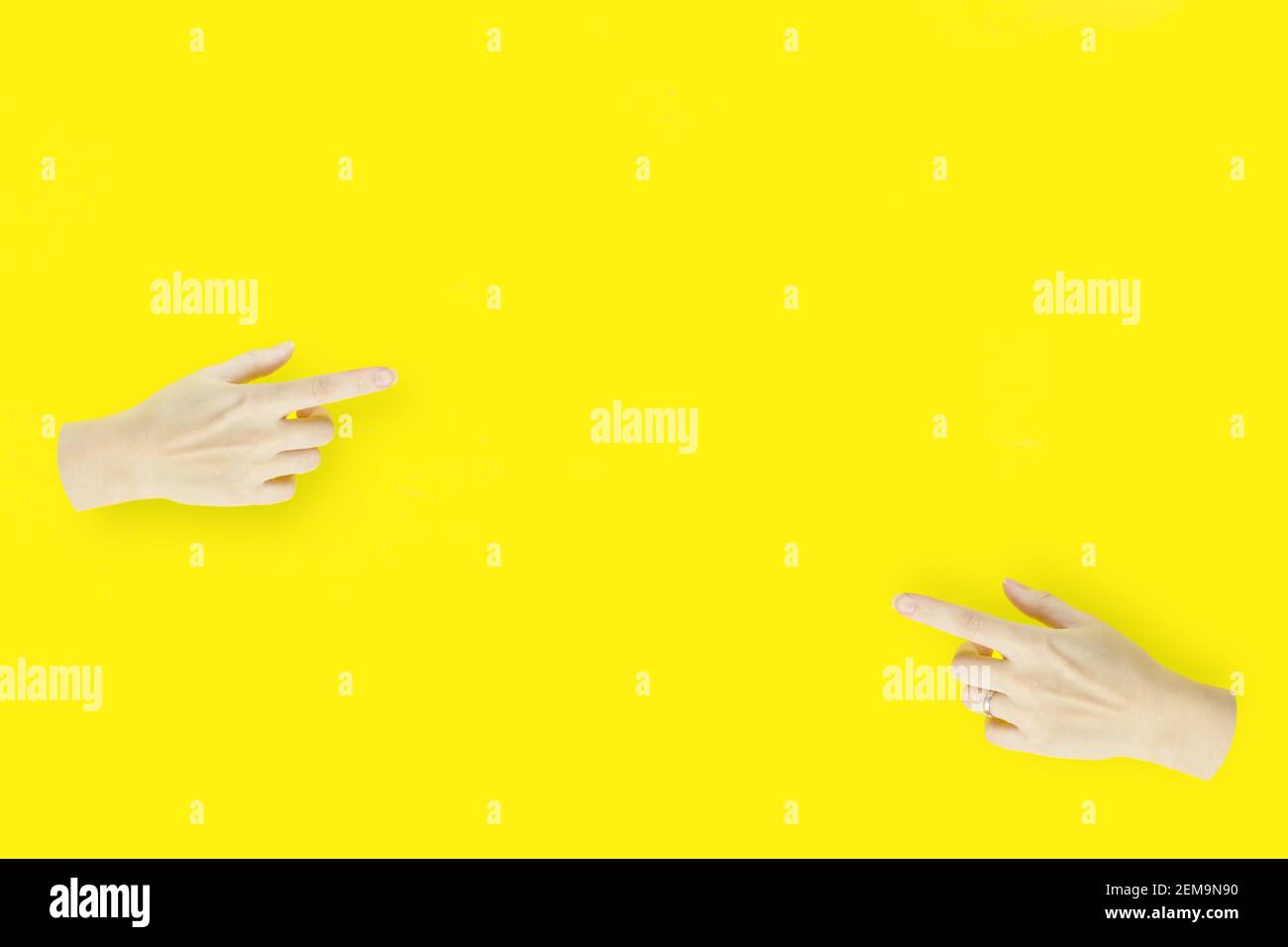 Hands show direction or pointed something. Hands sign Stock Photo - Alamy