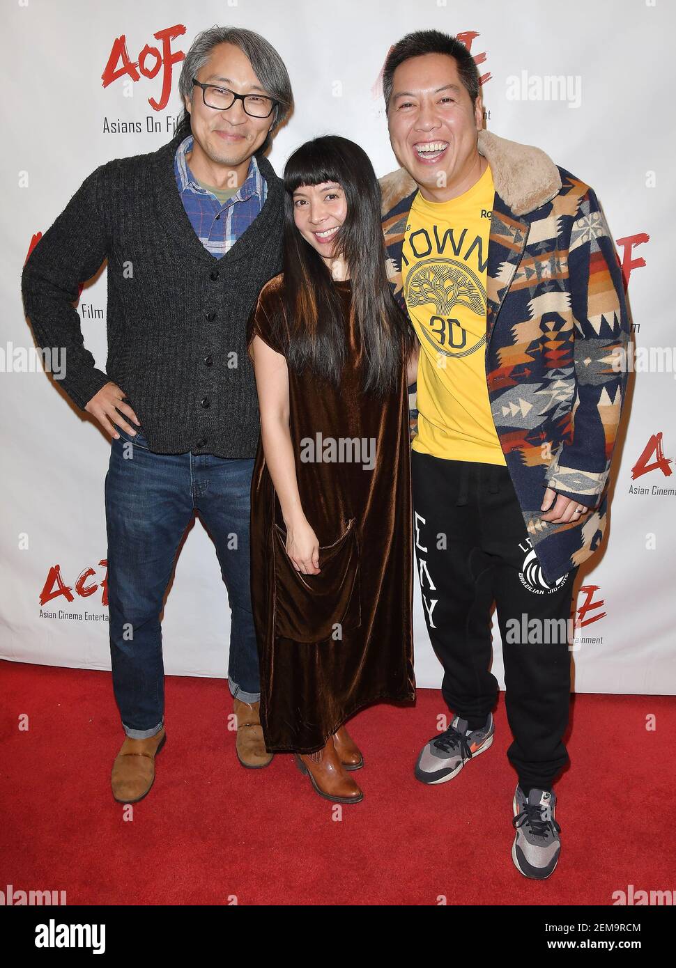 (L-R) Keong Sim, Jolene Kim and Feodor Chin at the Asians On Film Festival 2019 - Closing Night ...