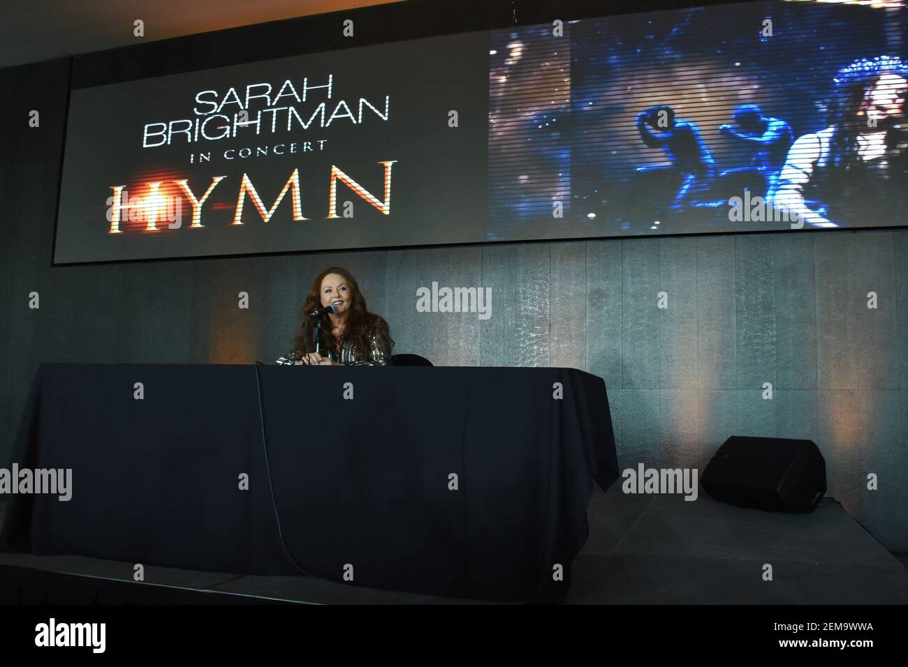 English soprano singer Sarah Brightman attends at press conference to ...