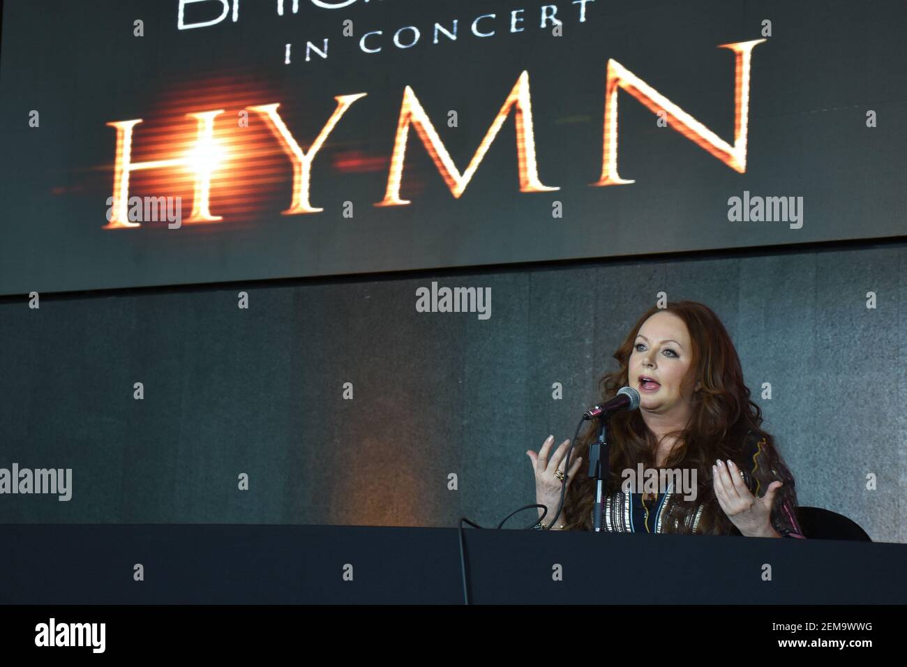 English soprano singer Sarah Brightman attends at press conference to ...