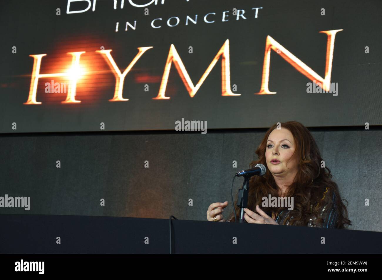 English soprano singer Sarah Brightman attends at press conference to ...