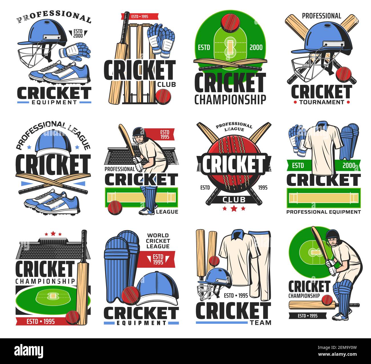 Bat and ball ground Stock Vector Images - Alamy