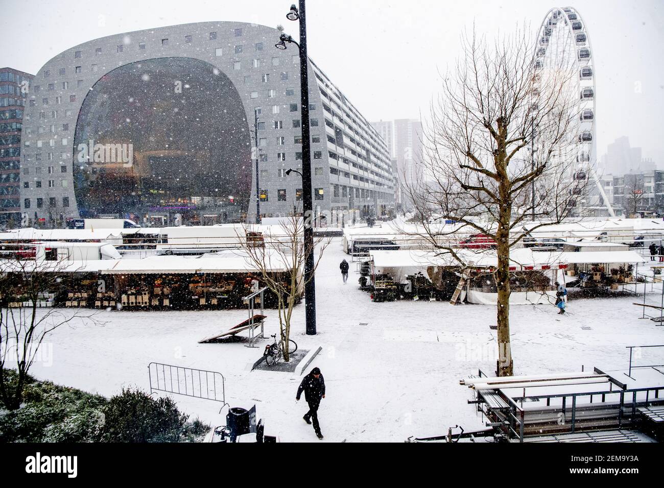 Winter snow storm in Rotterdam, The Netherlands on Jan. 22, 2019 ...