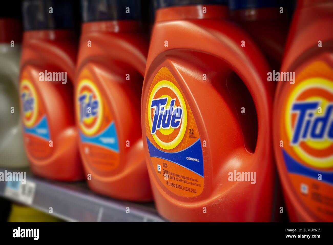 Bottles of Procter & Gamble's Tide detergent in a supermarket in New York on Tuesday, January 22 ...