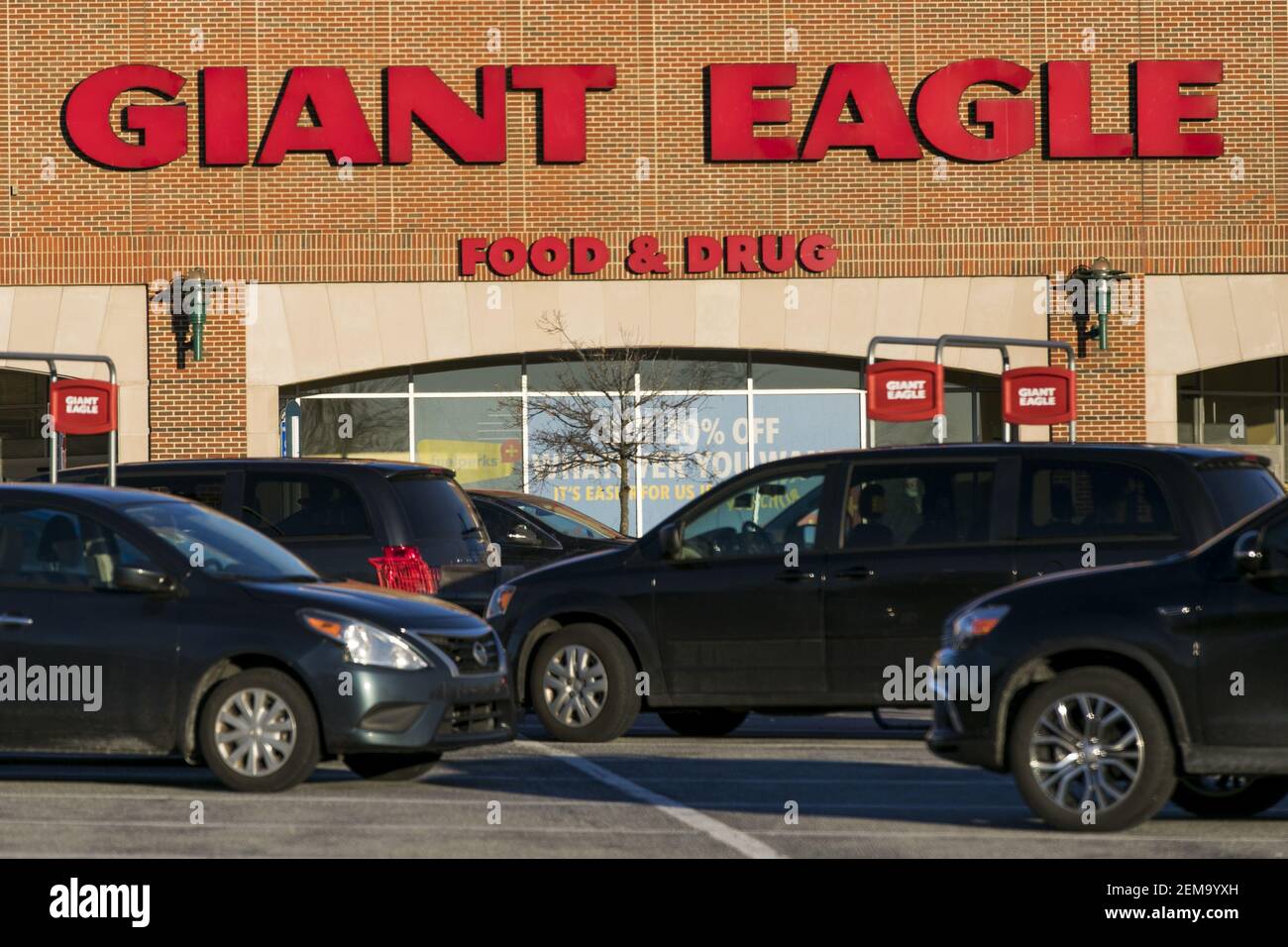 A logo sign outside of a Giant Eagle grocery store in Frederick ...