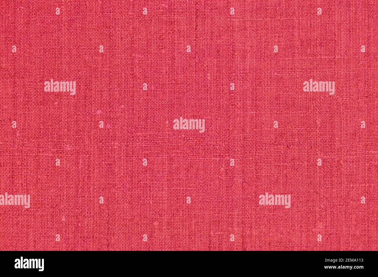 Natural light vibrant wine red rustic flax fiber linen fabric swatch ...