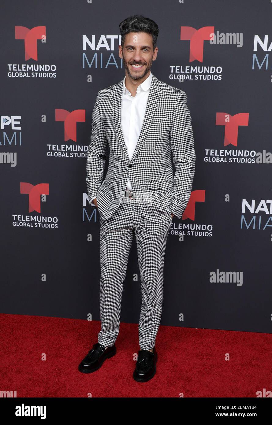 MIAMI BEACH, FL - JANUARY 22: Erick Elias arrives at Telemundo Global ...