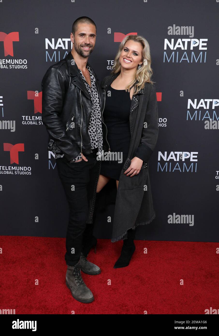 MIAMI BEACH, FL - JANUARY 22: Matias Novoa and Isabella Castillo arrive ...