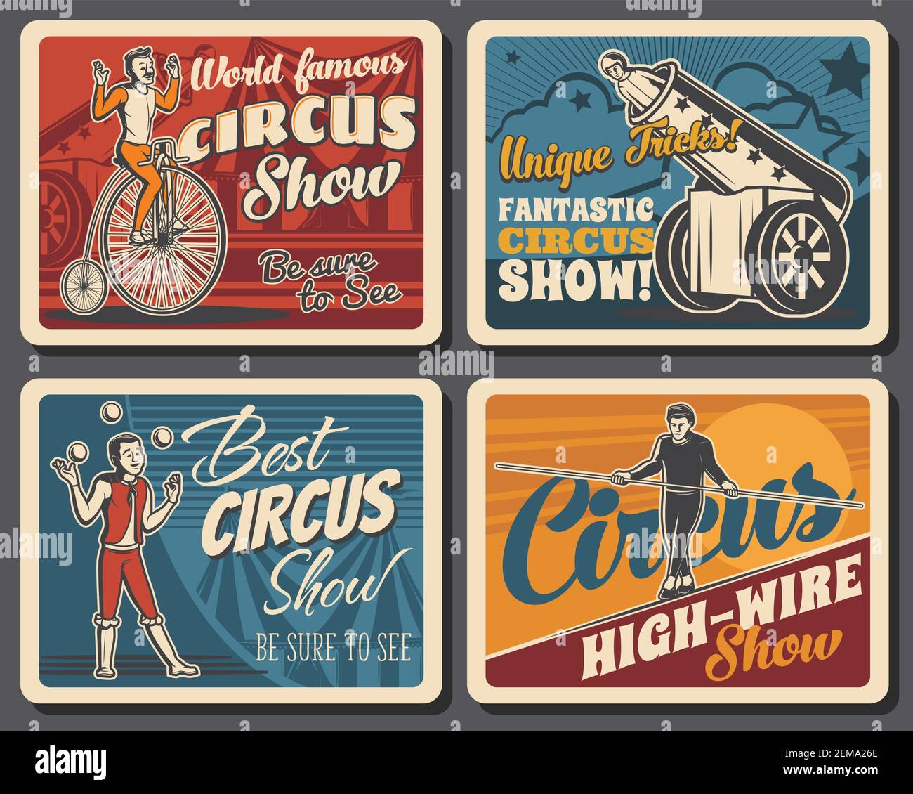 Circus big top chapiteau or shapito, funfair carnival show. Vector ...