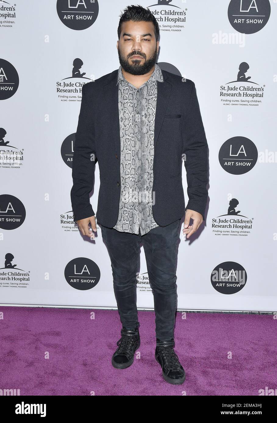 Adrian Dev arrives at the LA Art Show Opening Night Gala held at the ...