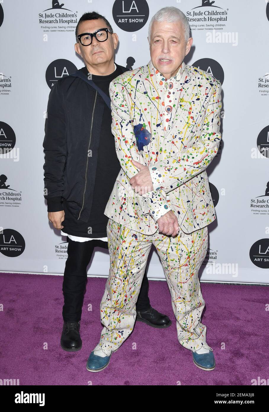 (L-R) Ruben Esparza and Phil Tarley arrives at the LA Art Show Opening ...