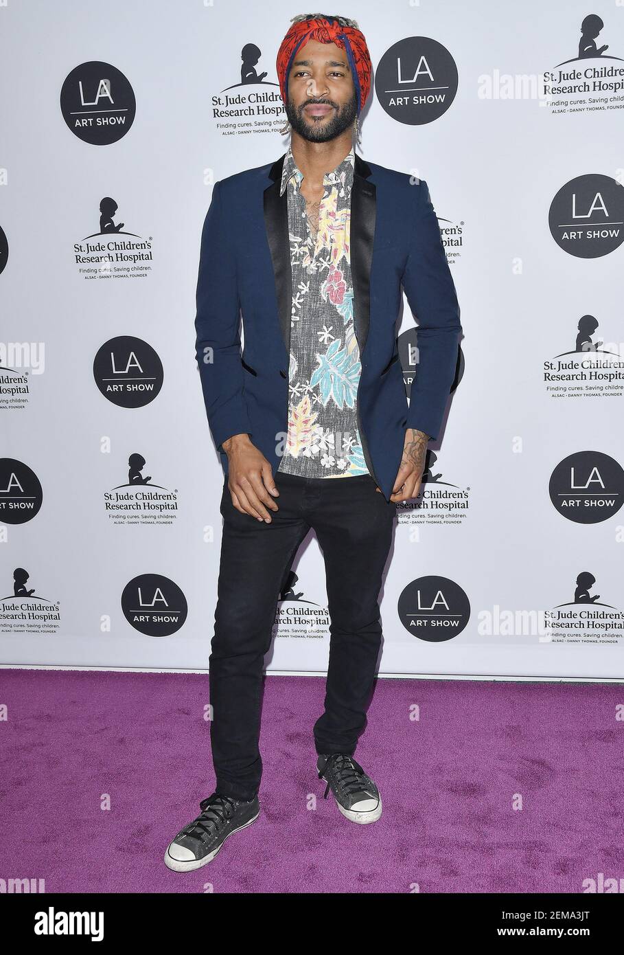 AJ Holly arrives at the LA Art Show Opening Night Gala held at the Los ...