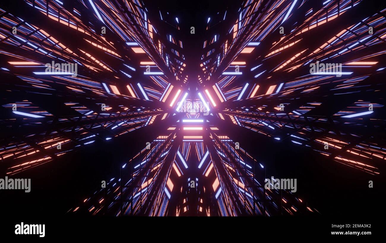 Luminous 3d illustration of abstract geometric patterns Stock Photo - Alamy