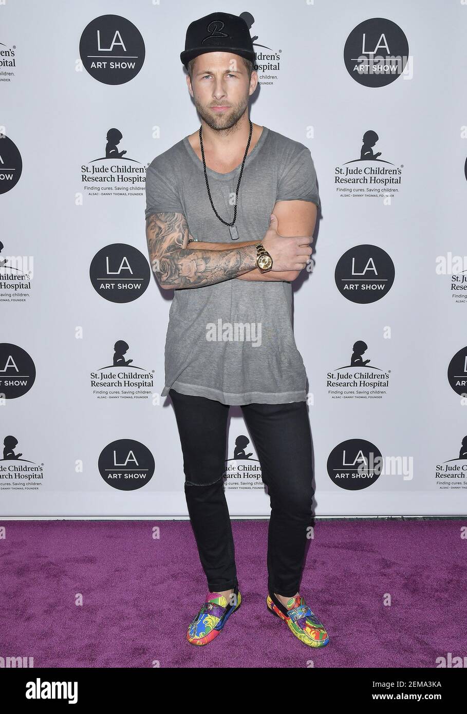 Mikael B. arrives at the LA Art Show Opening Night Gala held at the Los ...