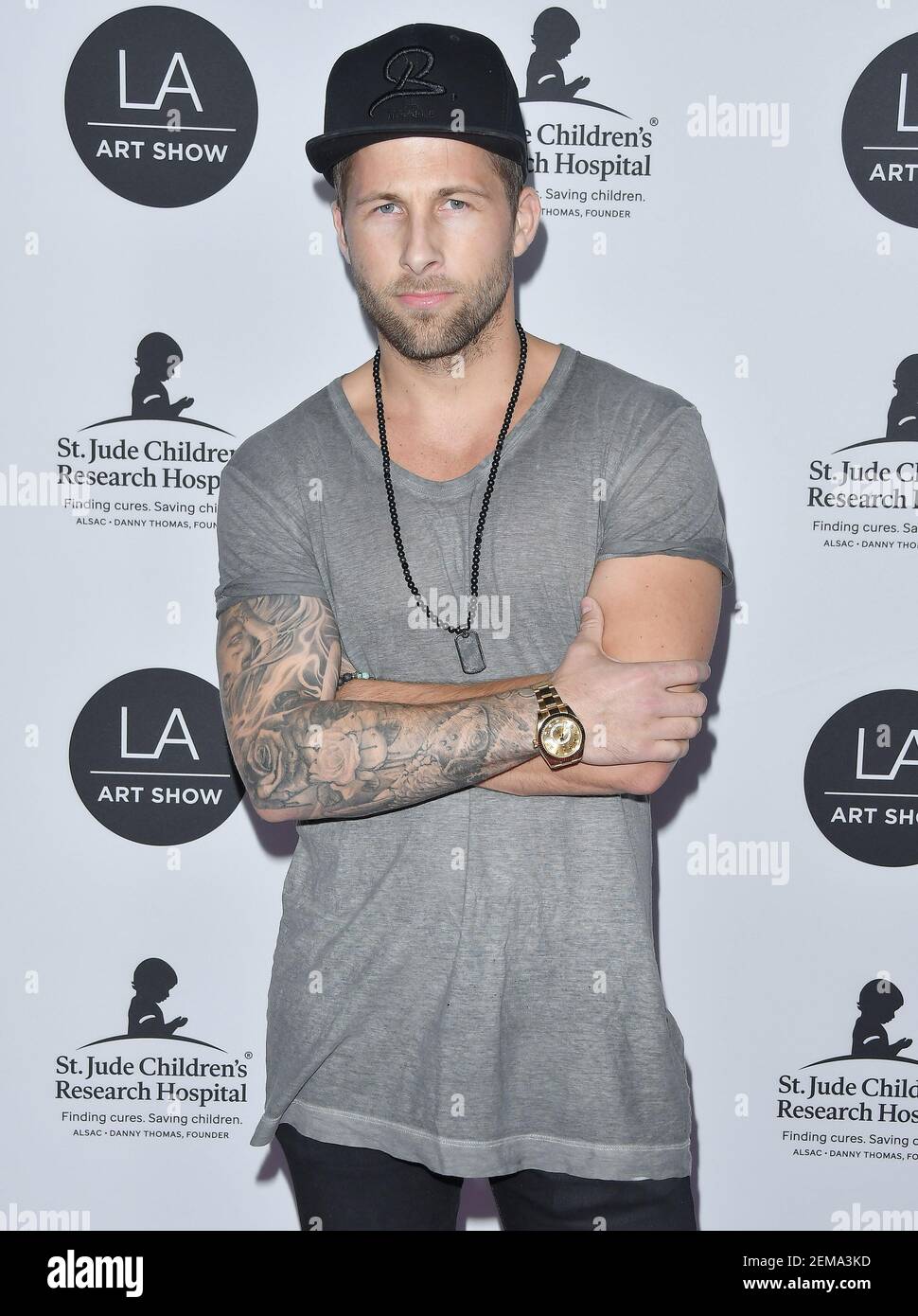 Mikael B. arrives at the LA Art Show Opening Night Gala held at the Los ...