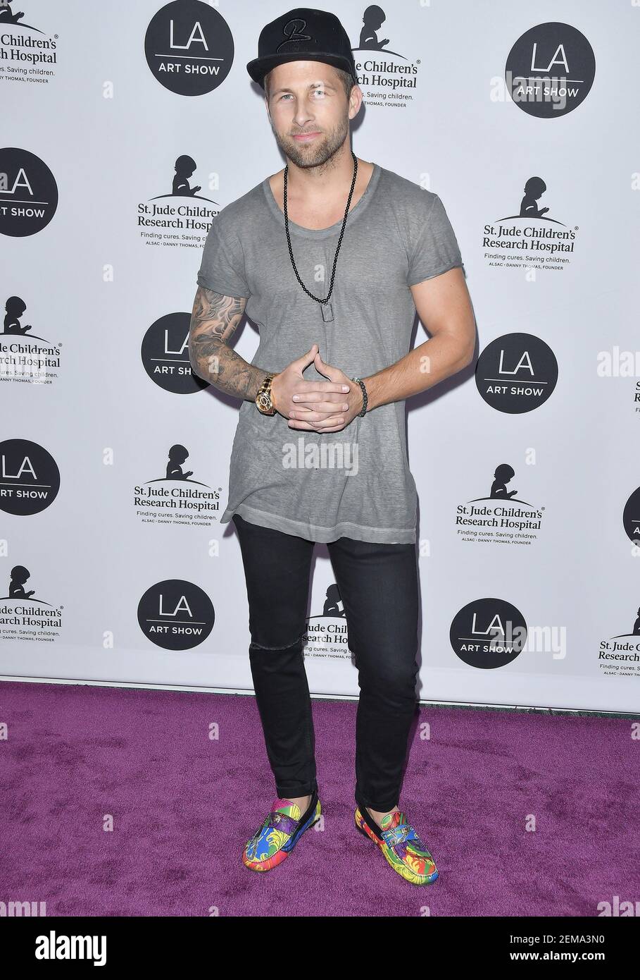 Mikael B. arrives at the LA Art Show Opening Night Gala held at the Los ...