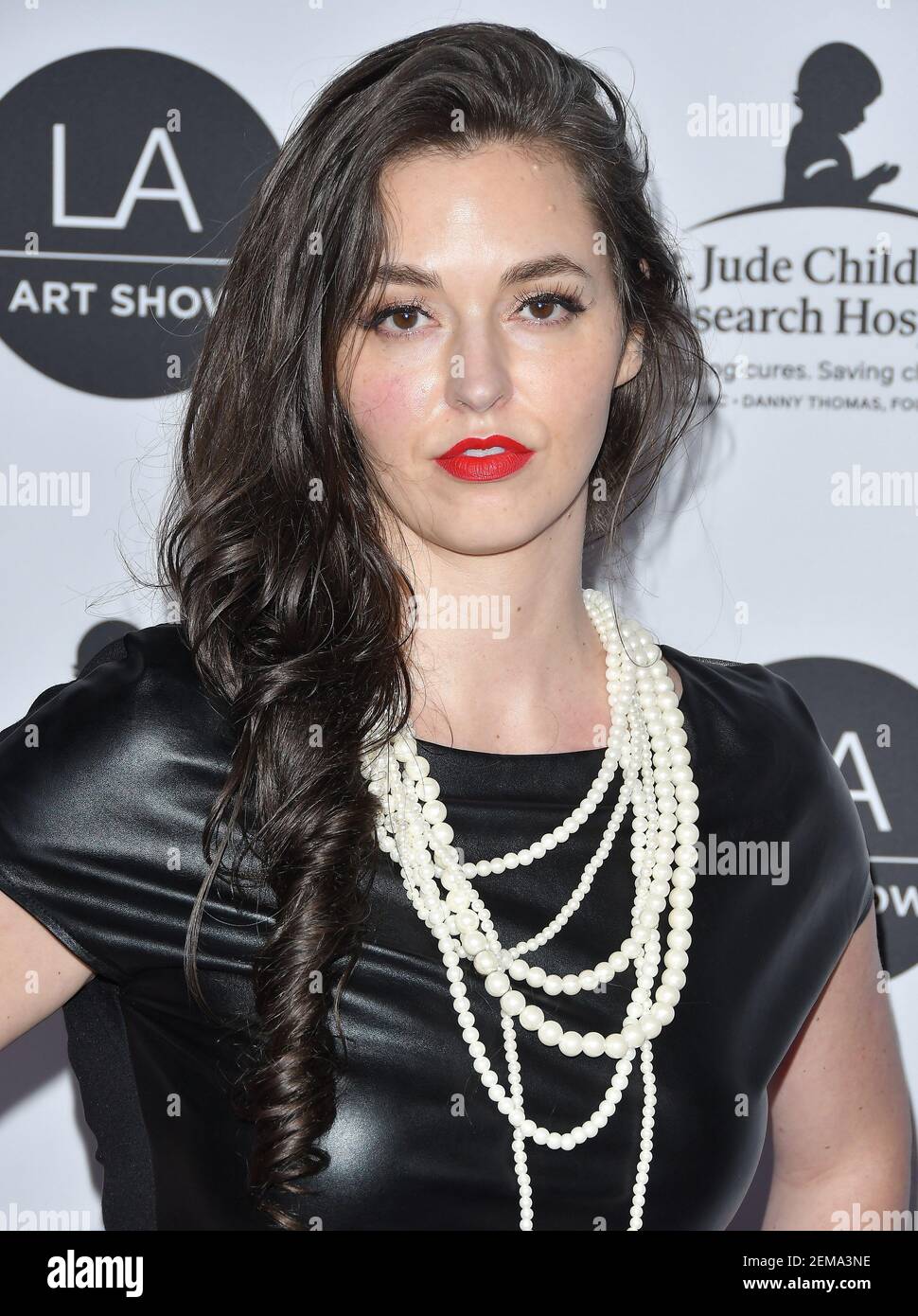 Carrie Able arrives at the LA Art Show Opening Night Gala held at the ...