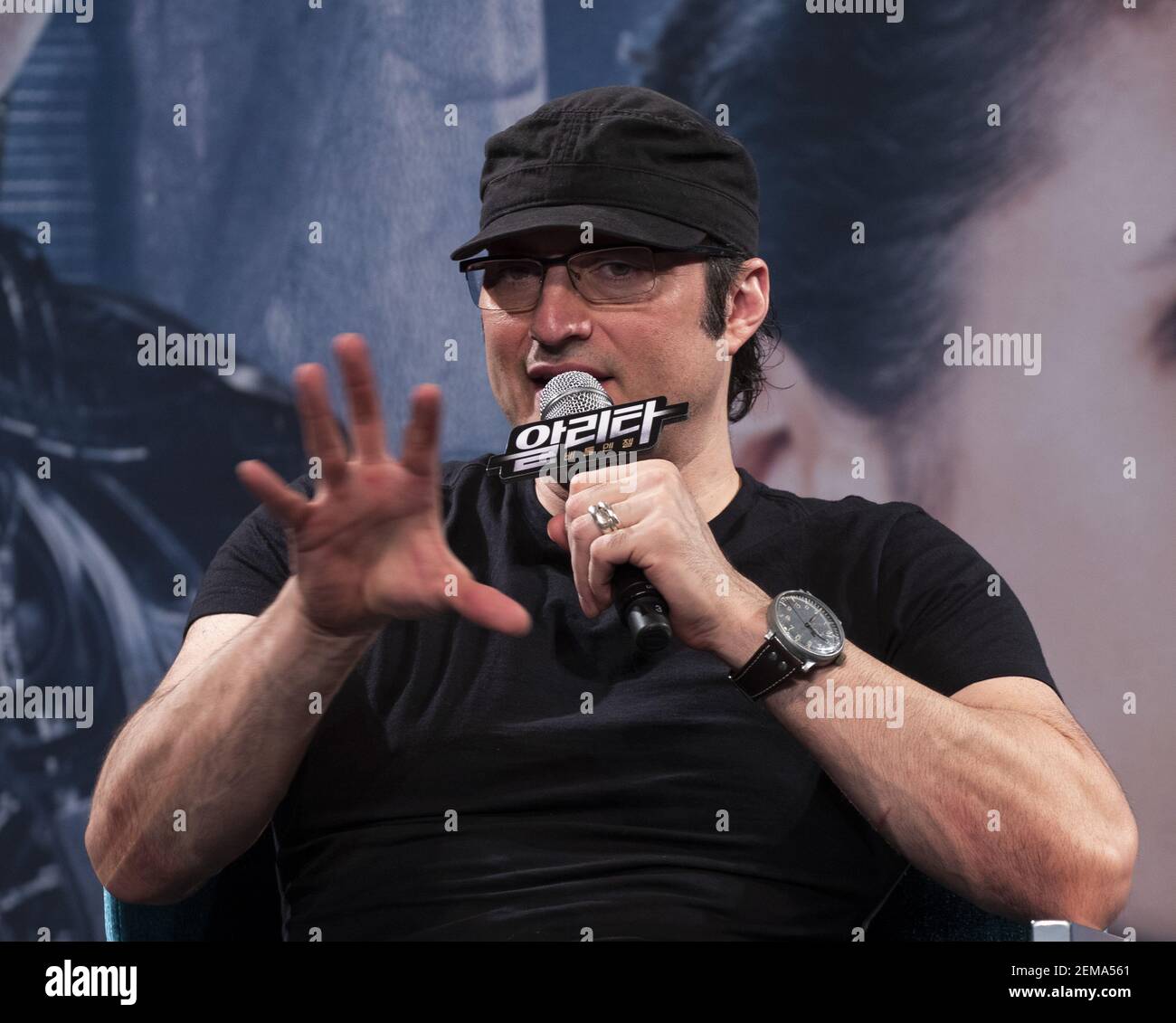 Film director Robert Rodriguez attends a press conference for the film ...