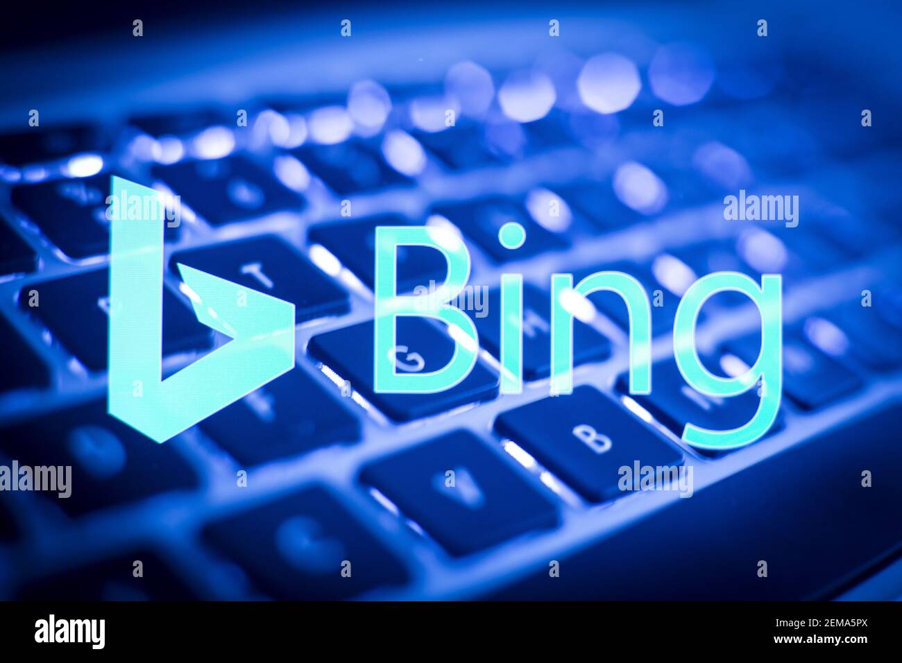 The Bing search engine logo is seen in this photo illustration on ...