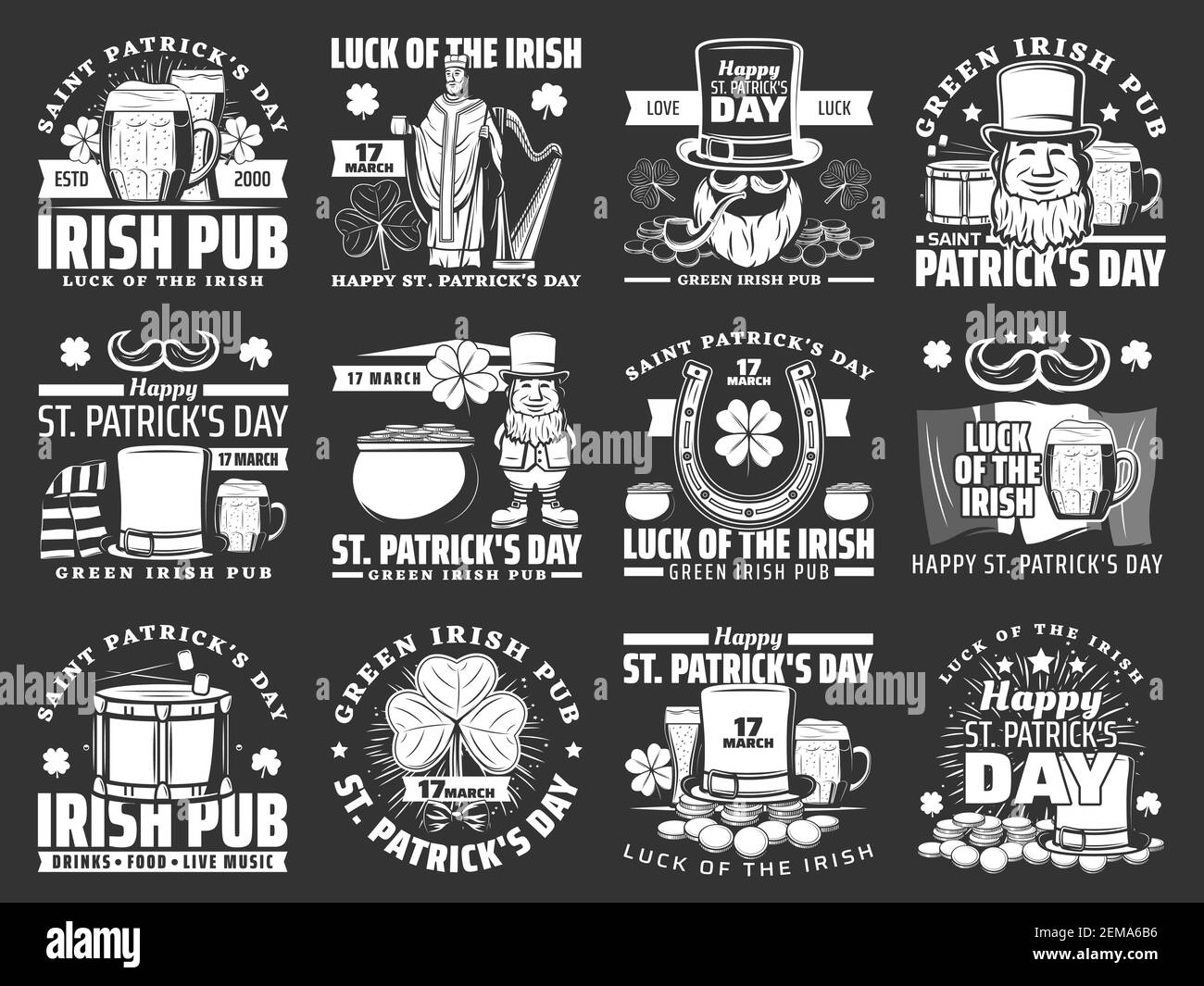 Harp beer sign Black and White Stock Photos & Images - Alamy