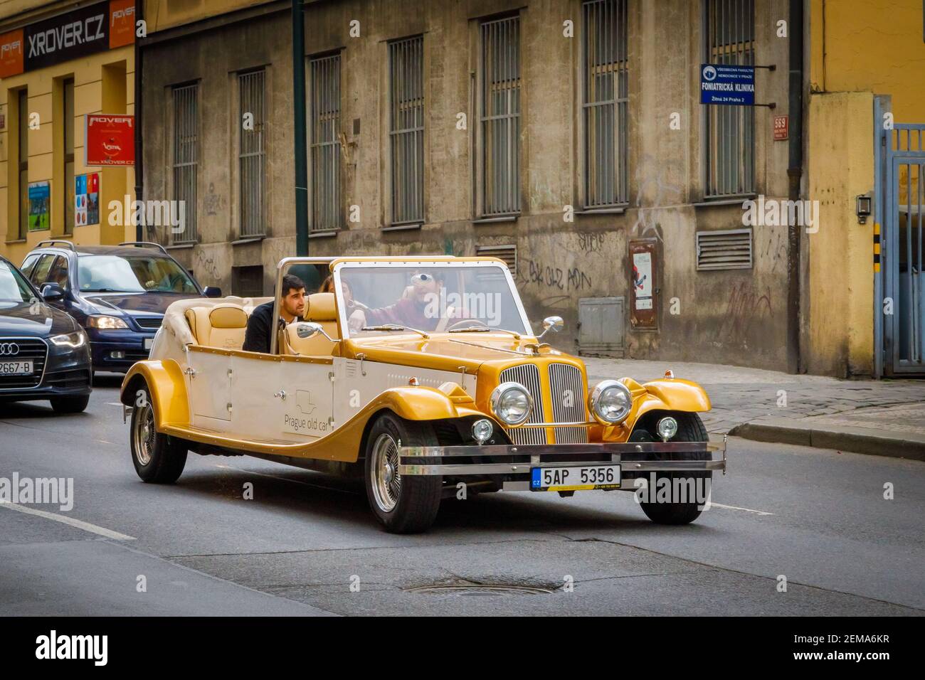 Czech Republic 14 april 2018 Vintage cars for tourist excursions ...