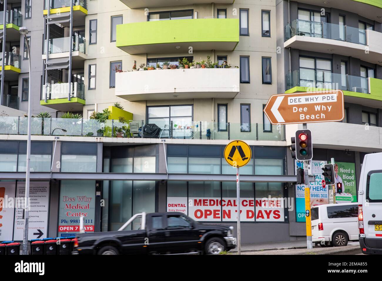 Dee Why, suburb of Sydney, medical centre and apartments in the mixed ...