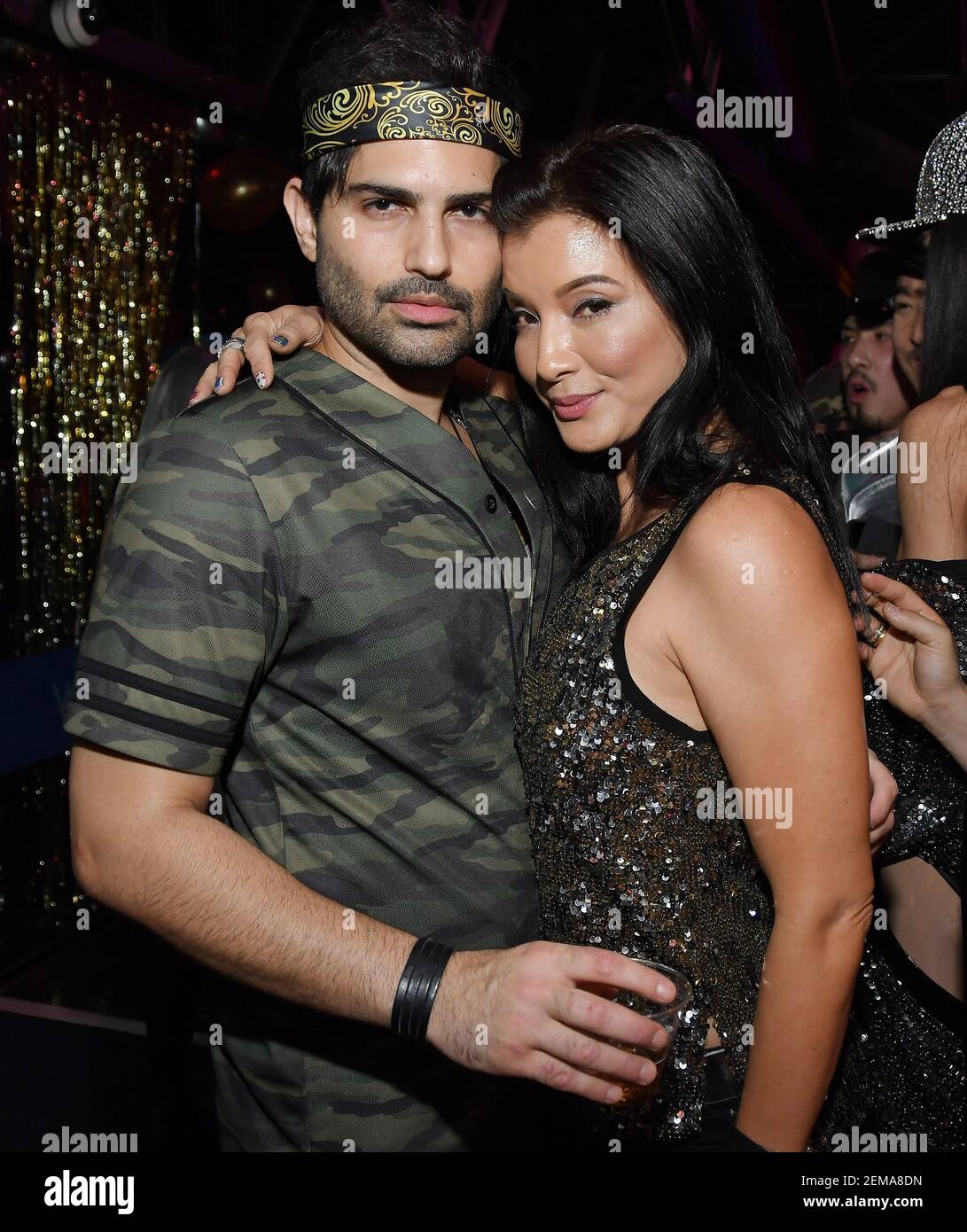(L-R) Brayden Pierce and Kelly Hu at Jeannie Mai's 40th Birthday Roll ...