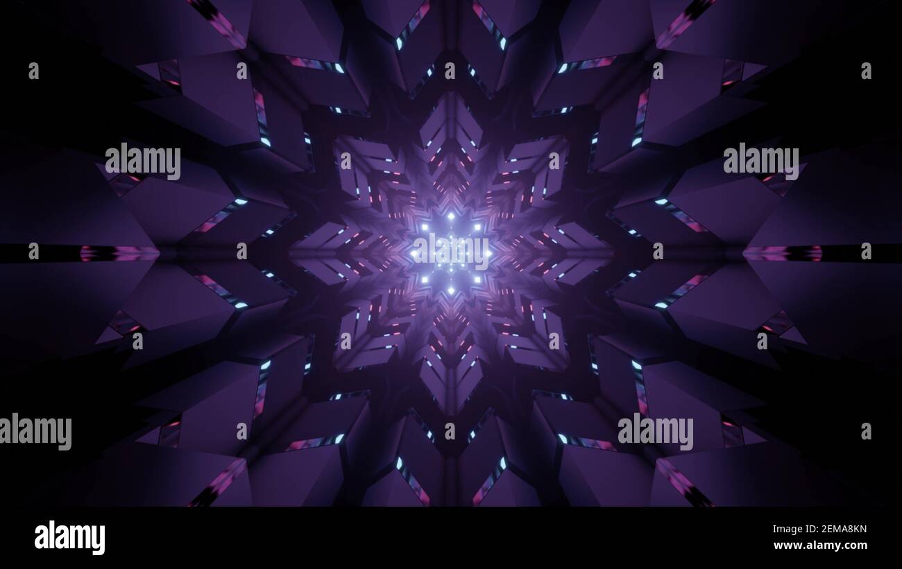 Futuristic violet geometric pattern 3d illustration Stock Photo - Alamy