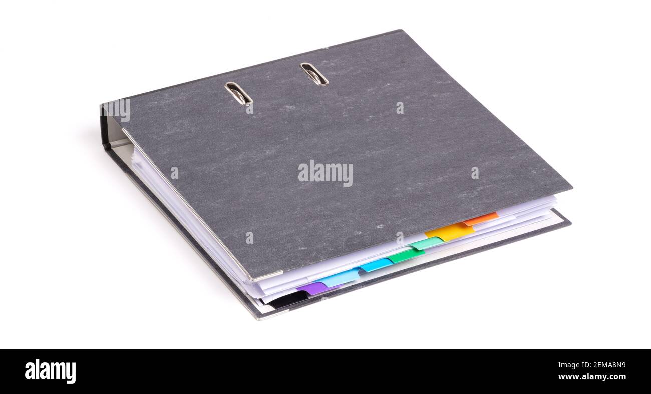 Black archive business folder isolated on white Stock Photo - Alamy