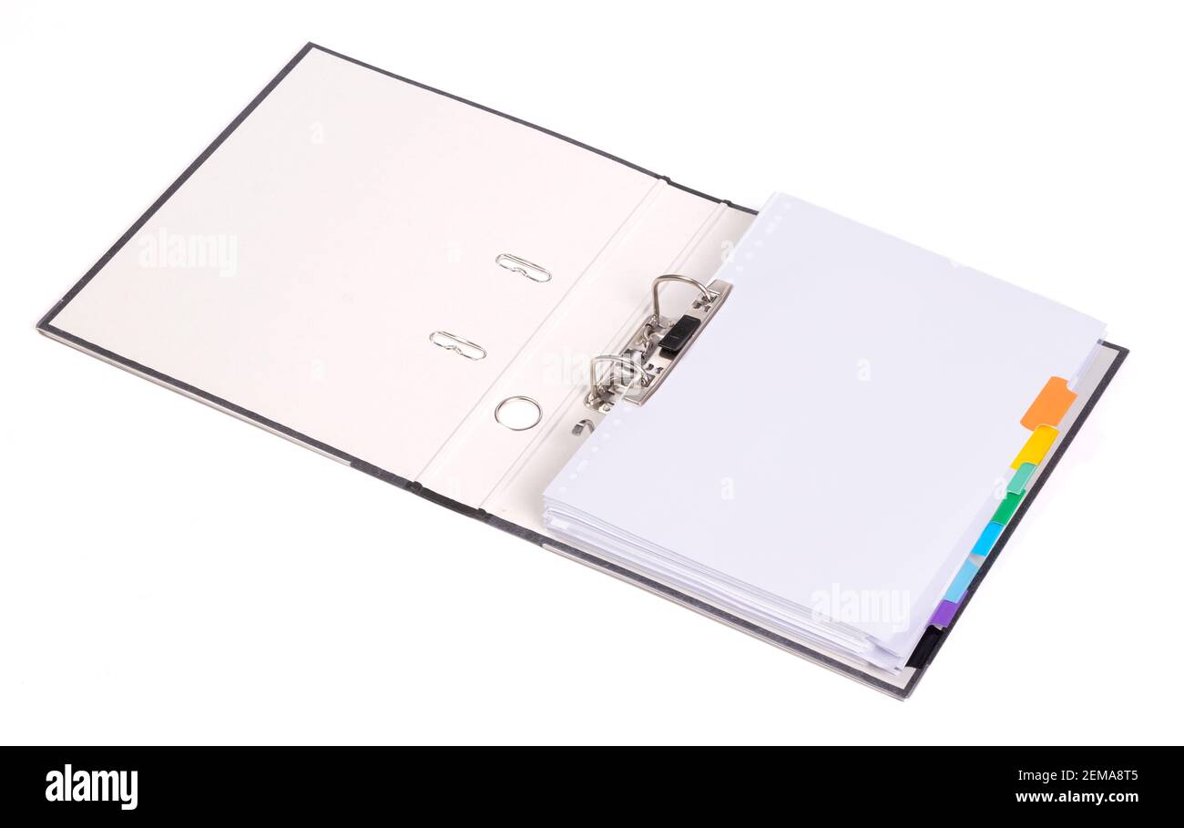 Black archive business folder isolated on white Stock Photo - Alamy