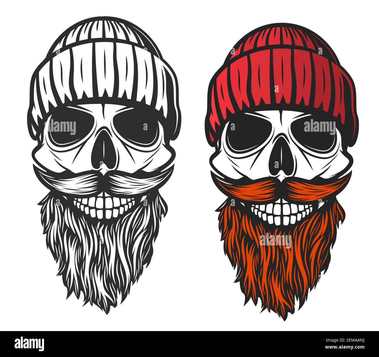 Bearded Skull Vector High Resolution Stock Photography and Images - Alamy