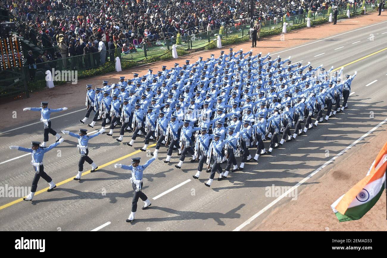 NEW DELHI, INDIA - JANUARY 26: Indian Air force contingents march ...