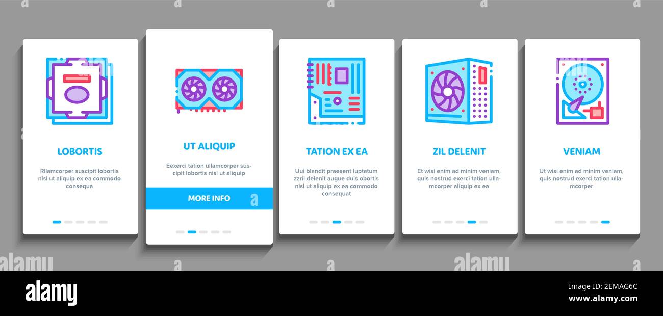 Computer Technology Onboarding Elements Icons Set Vector Stock Vector Image & Art - Alamy