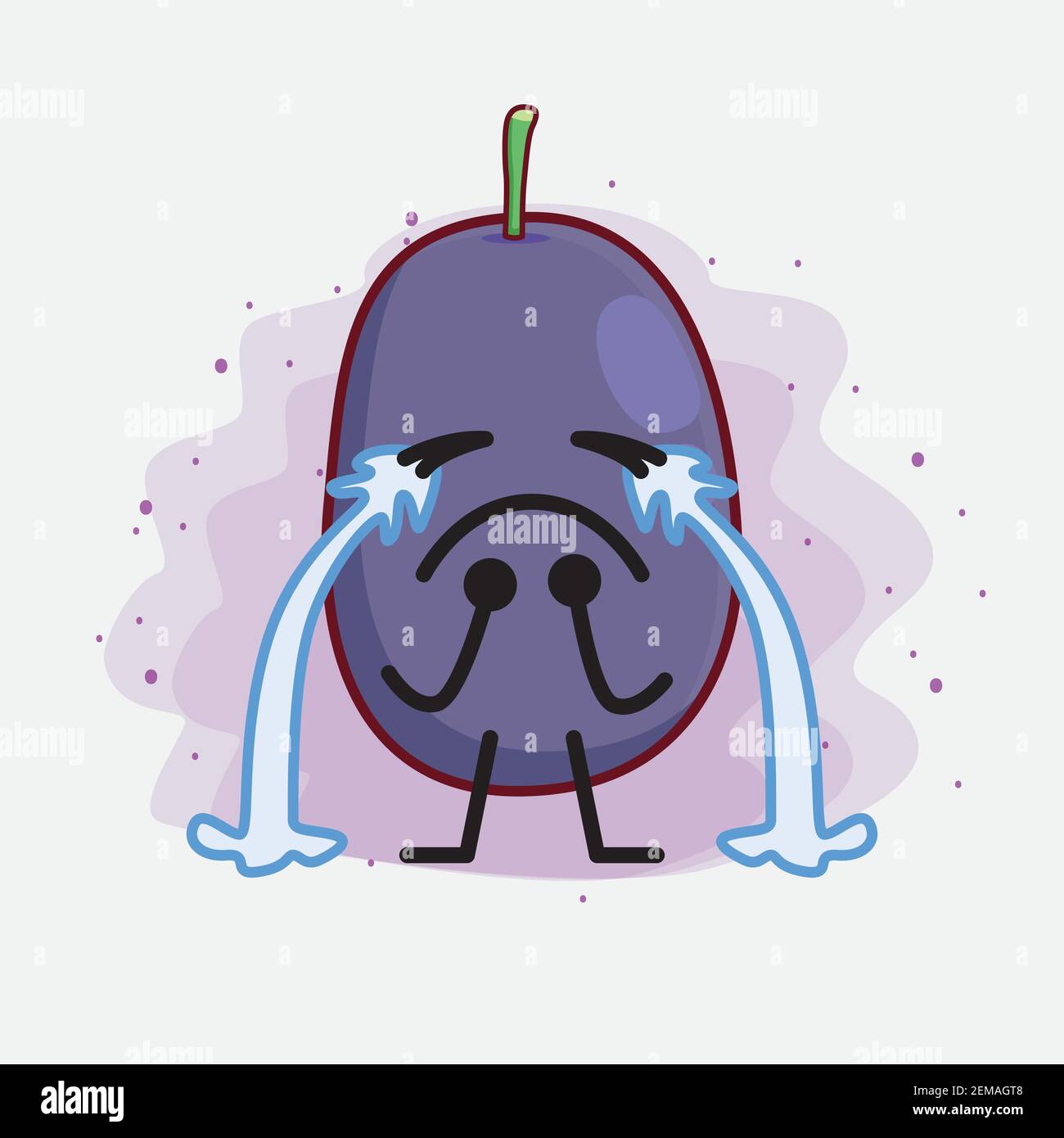 Vector Illustration of Java Plum Fruit Character with cute face, simple ...