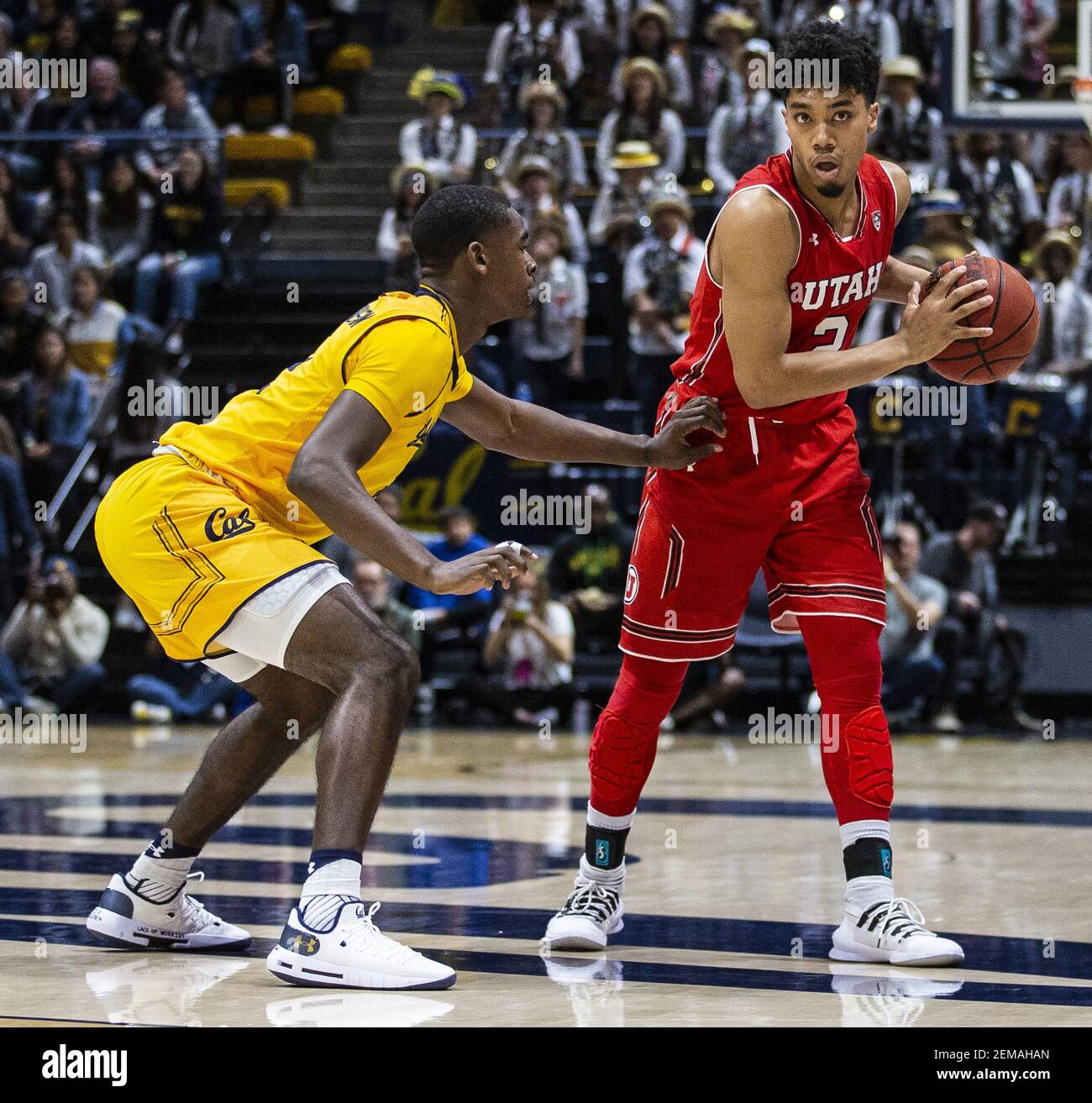 Jan 26, 2019 Berkeley, CA U.S.A. Utah guard Sedrick Barefield (2) sets ...