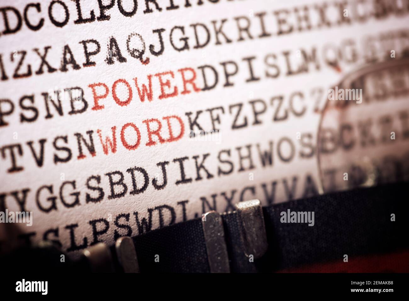 Power word phrase written with a typewriter Stock Photo - Alamy