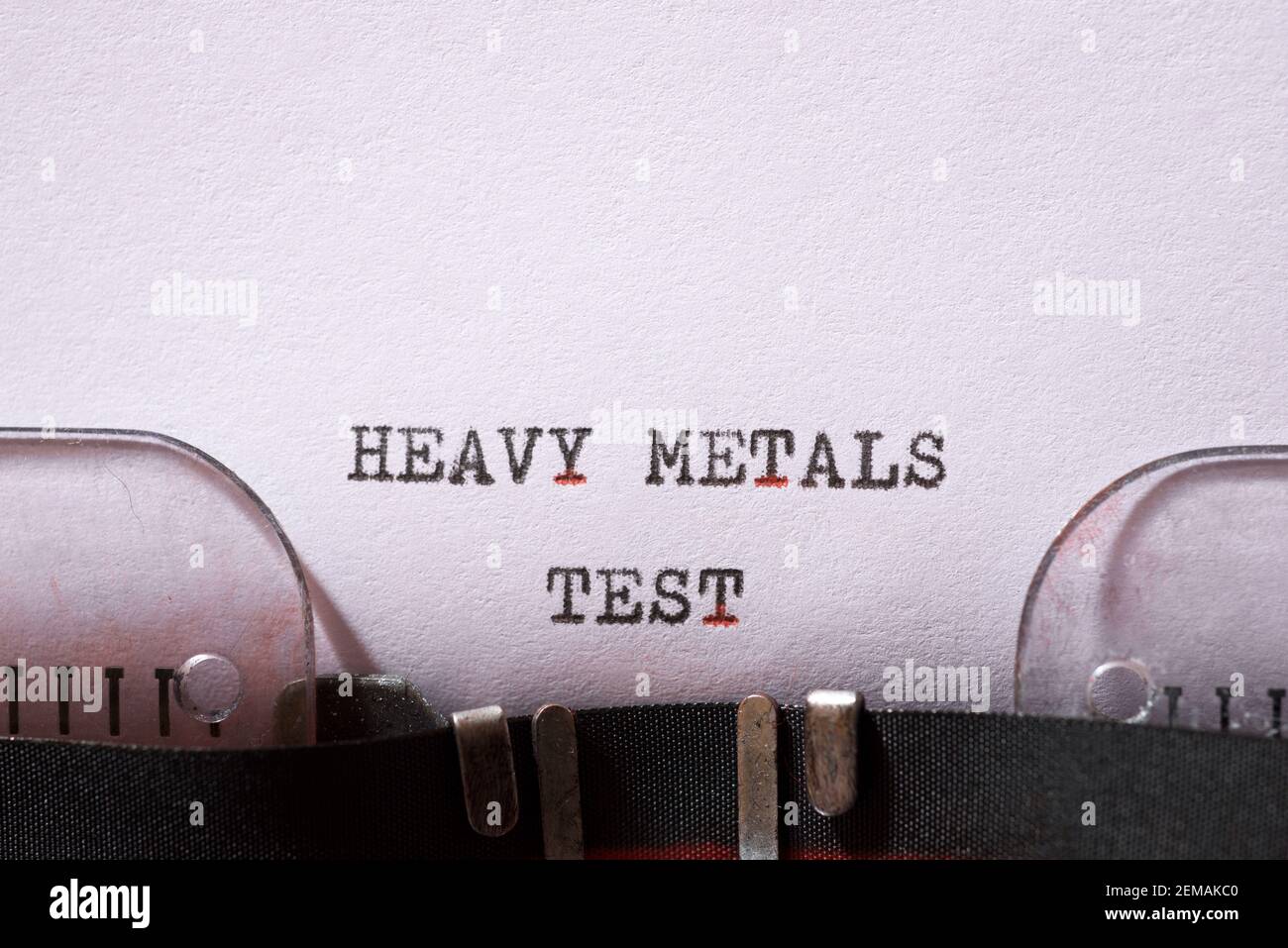 Heavy metal test phrase written with a typewriter Stock Photo - Alamy