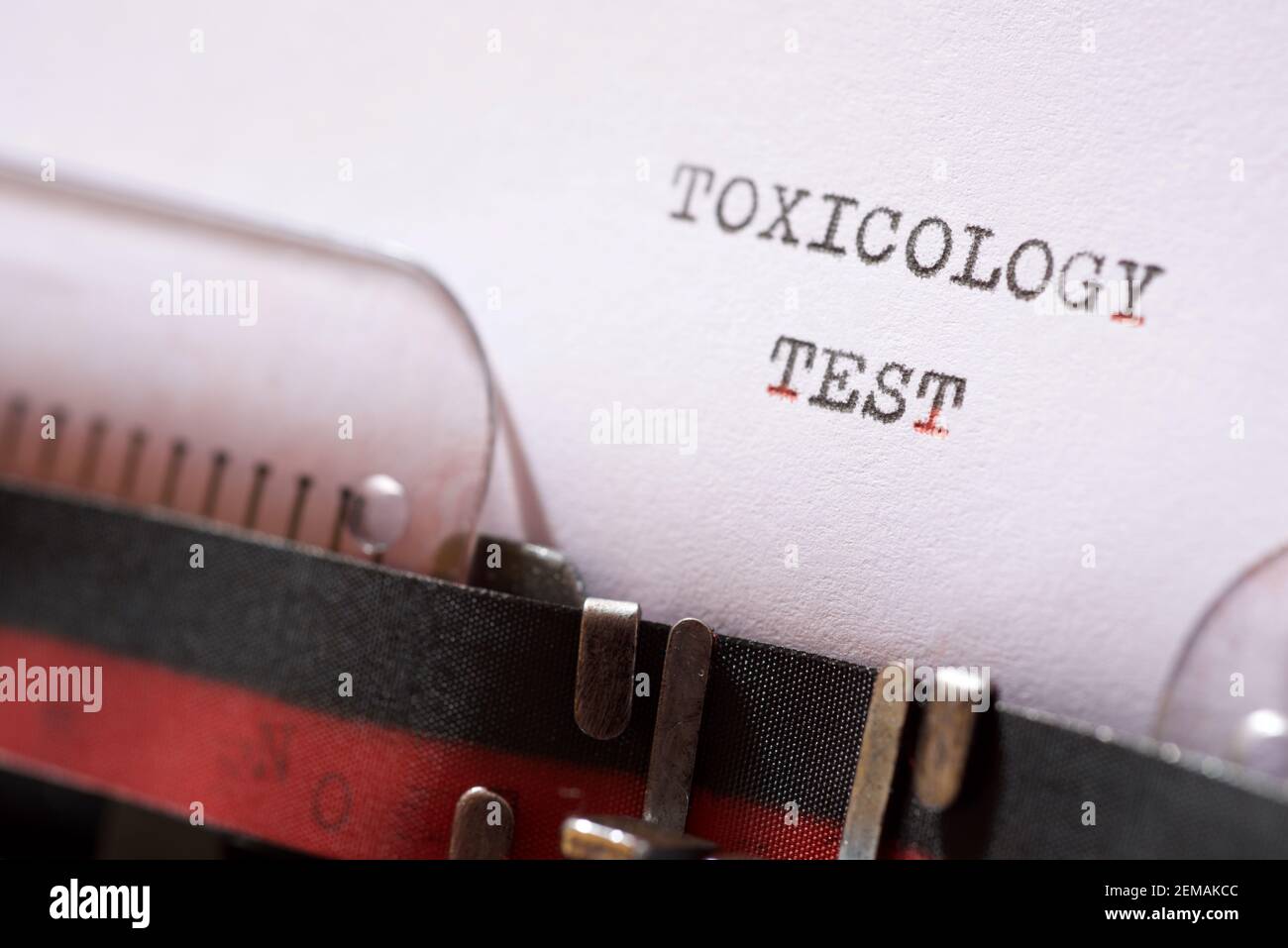 Toxicology test phrase written with a typewriter Stock Photo - Alamy