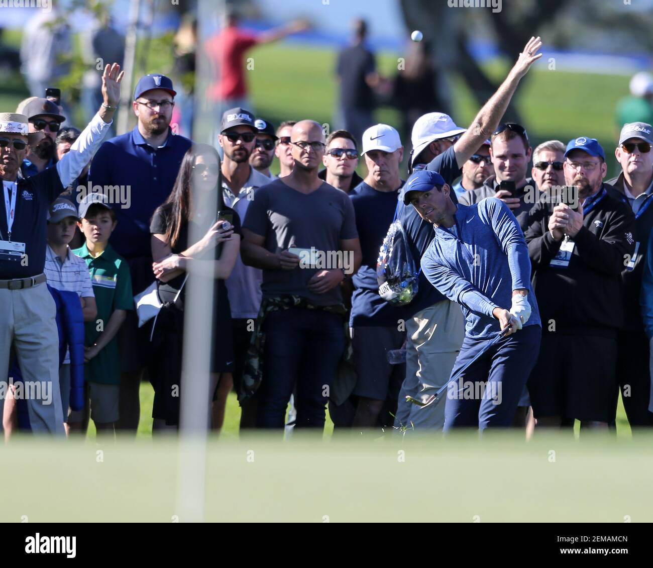 January 25, 2019 San Diego, CA..Rory McIlroy watching his chip shot ...