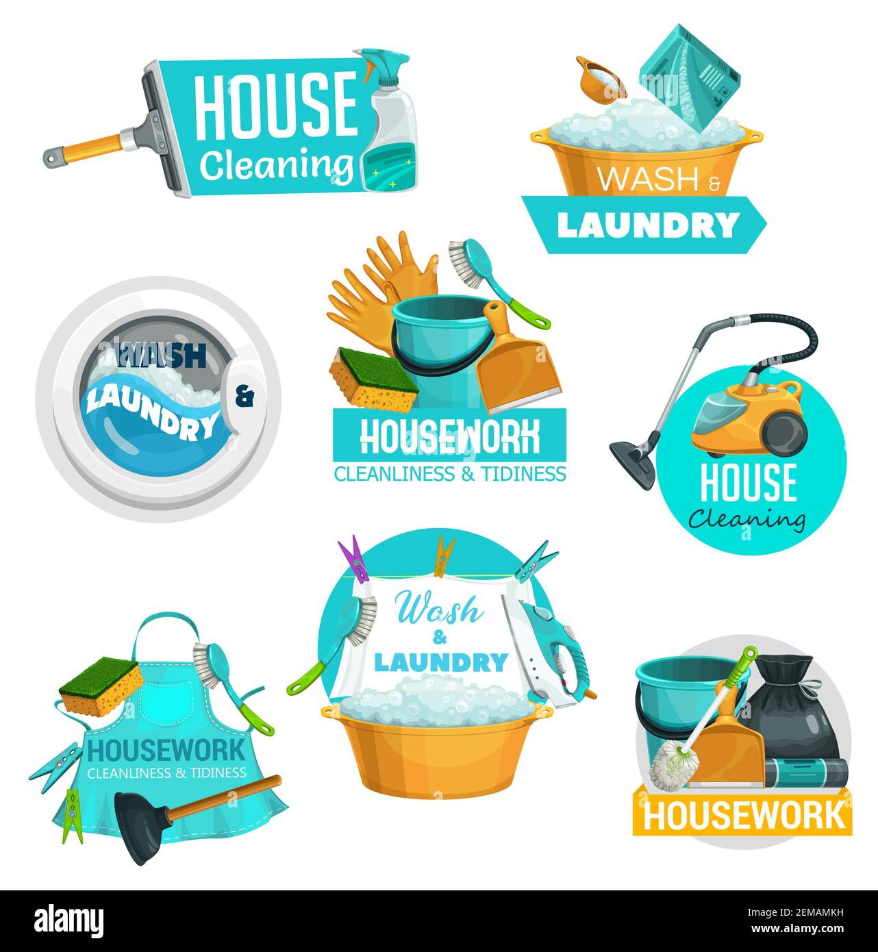 House Cleaning Vector Art