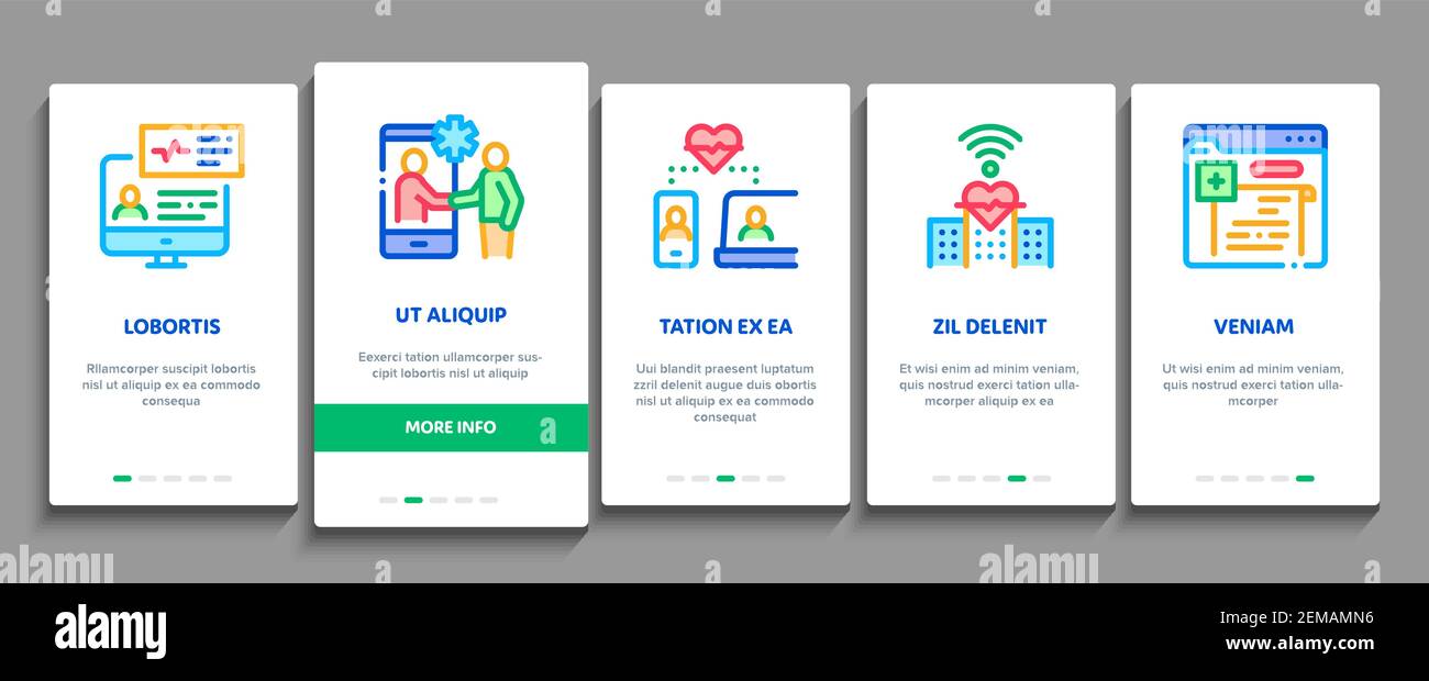 Telemedicine Treatment Onboarding Elements Icons Set Vector Stock Vector Image & Art - Alamy