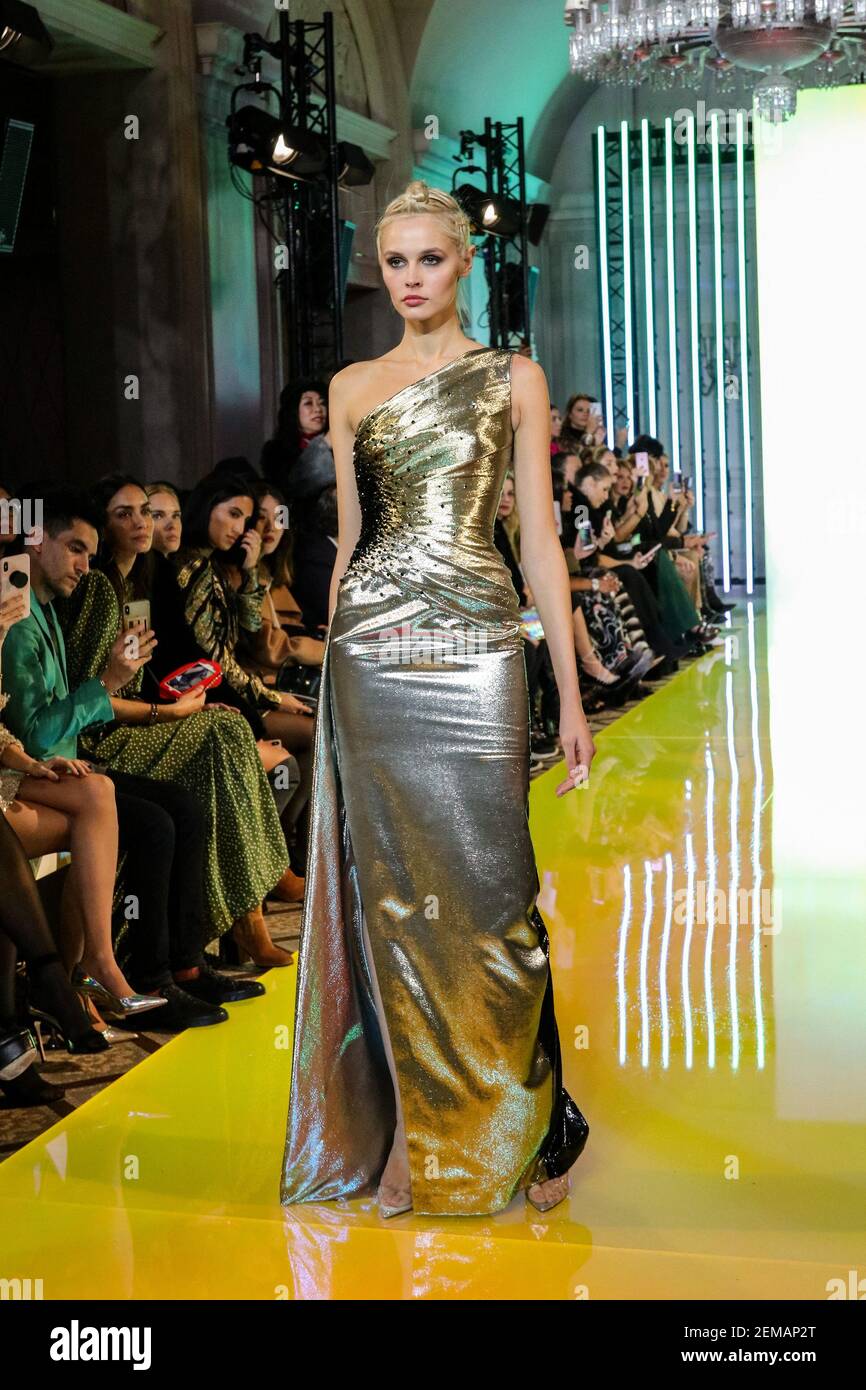 A model walks at the Rami Kadi Show during Paris Fashion Week Haute ...