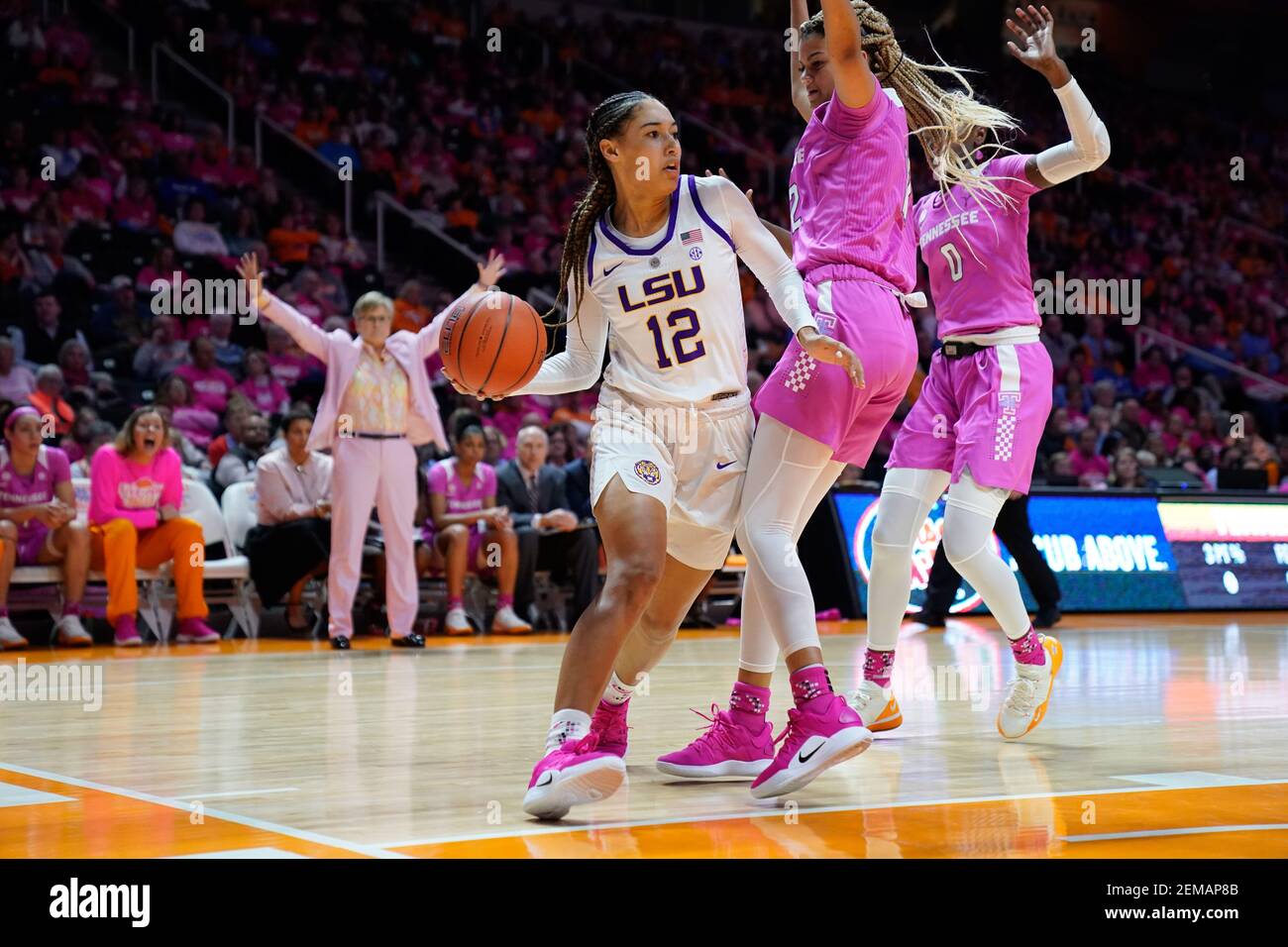 January 27, 2019: Mercedes Brooks #12 of the LSU Lady Tigers drives to ...