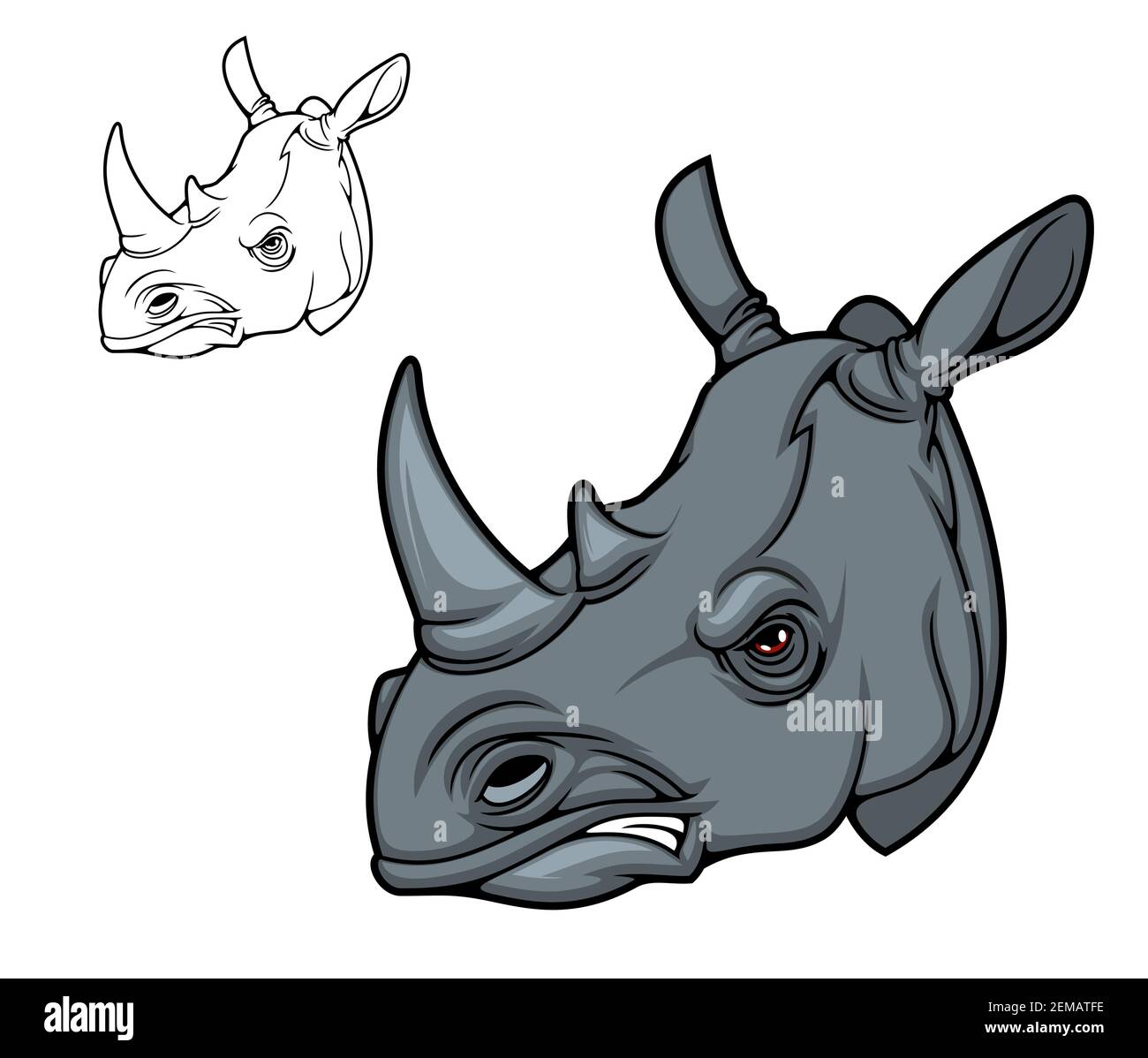 Angry Rhinoceros Drawing