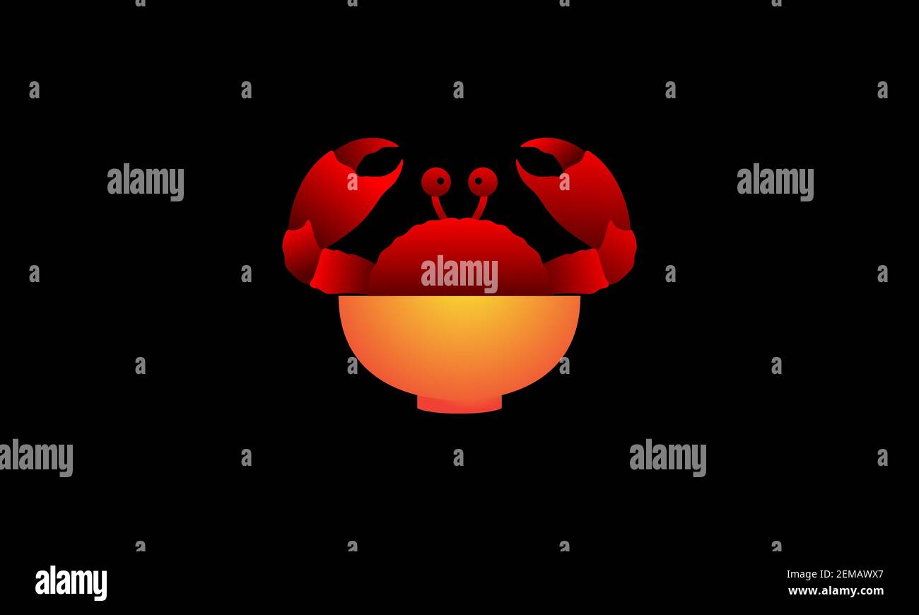 crabs abstract on bowl logo design vector icon symbol illustration ...