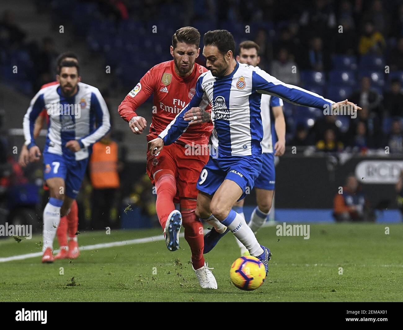 Sergio Ramos injury of Real Madrid CF during the match between RCD ...