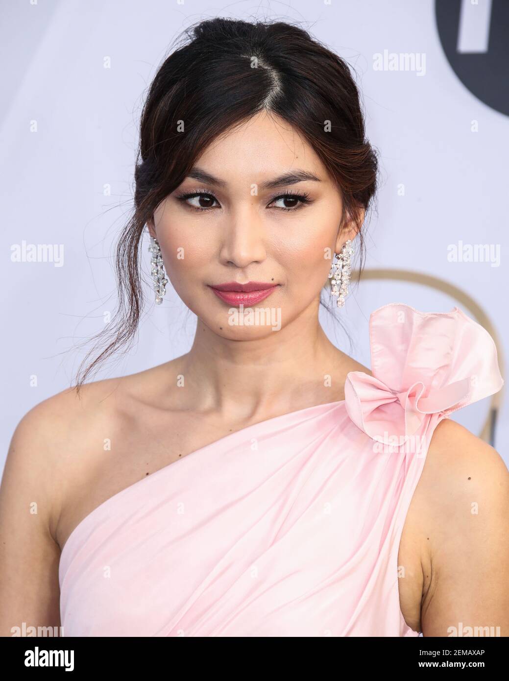 LOS ANGELES, CA, USA - JANUARY 27: Actress Gemma Chan wearing custom ...